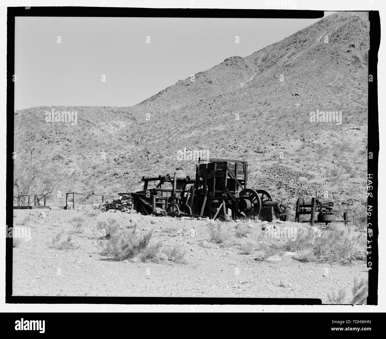 OVERVIEW OF GOLD HILL MILL, LOOKING NORTH. THE ARRASTRA IS ON THE RIGHT ...