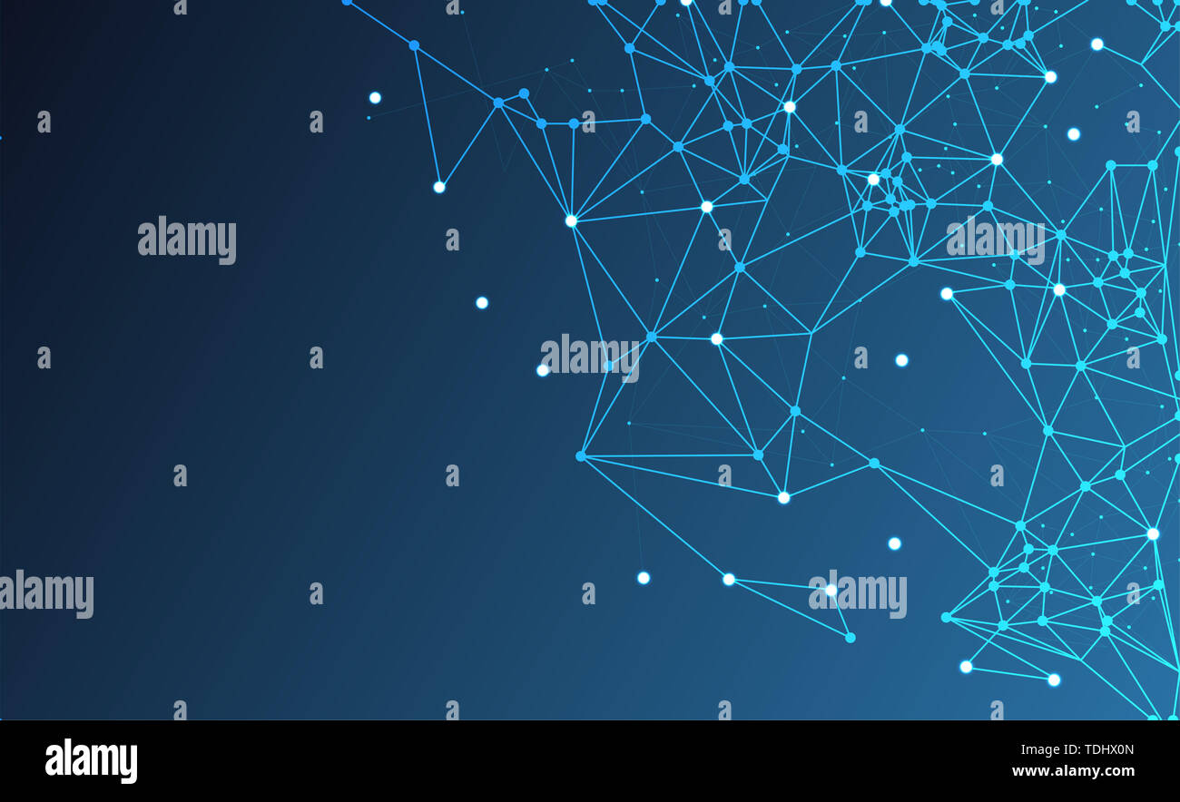 Interconnected dot wire material with a sense of technology. Big data ...