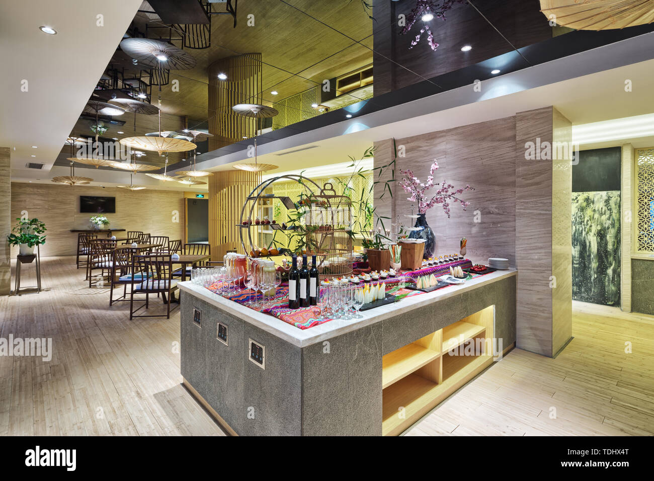 Interior of modern cafeteria of hotels Stock Photo - Alamy