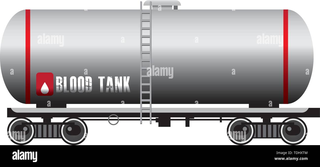 Donor blood tank for rail transportation. Vector illustration Stock ...