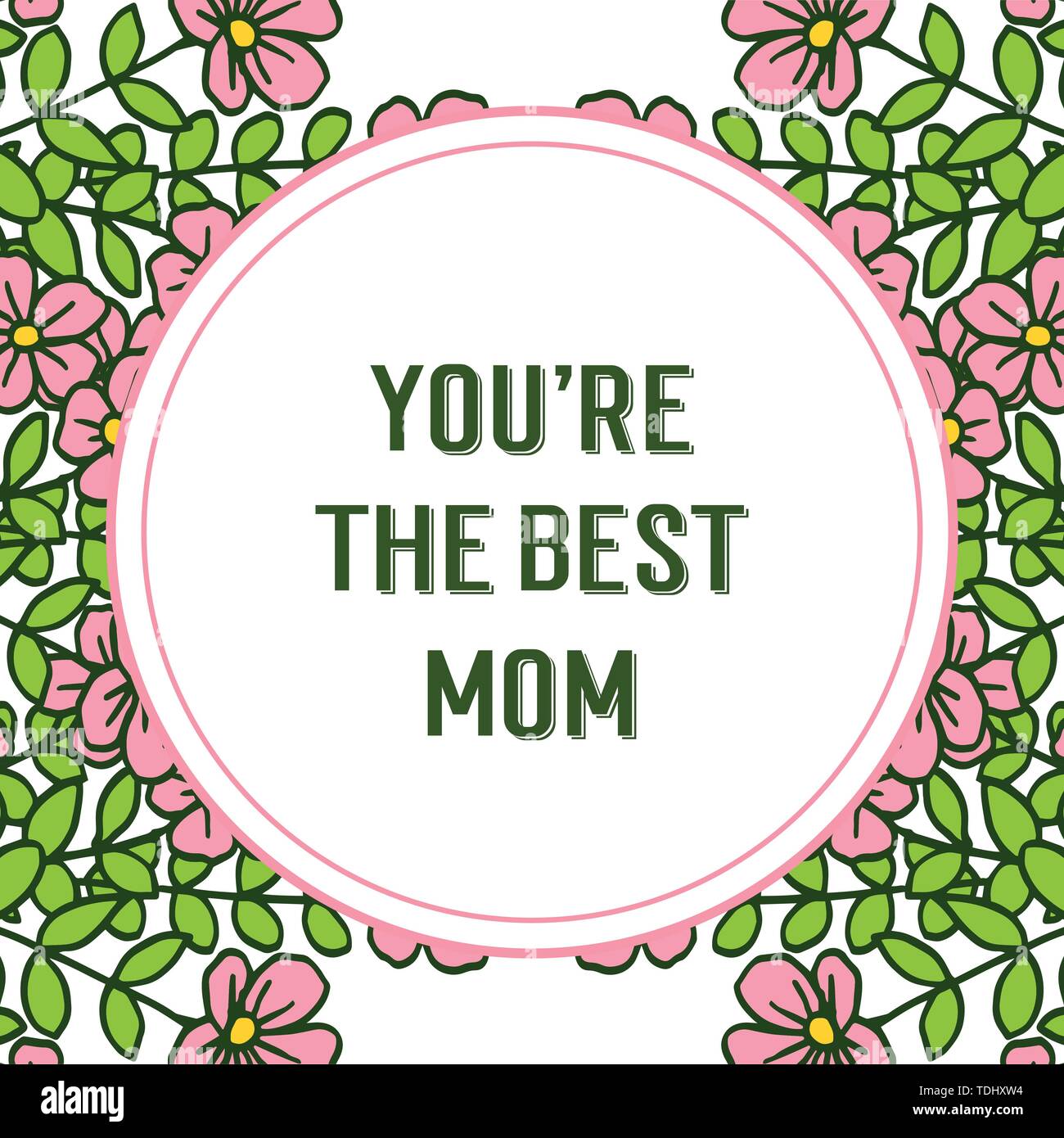 Vector illustration poster best mom with various pattern art pink ...
