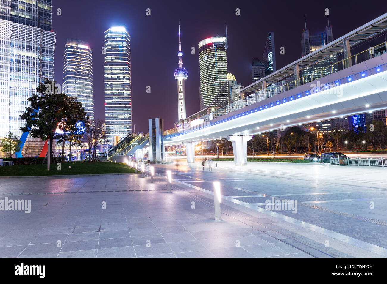 Night scene of modern city Stock Photo - Alamy