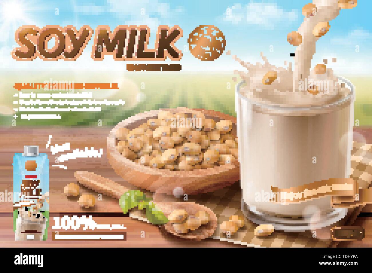 Soy milk Stock Vector Images - Alamy