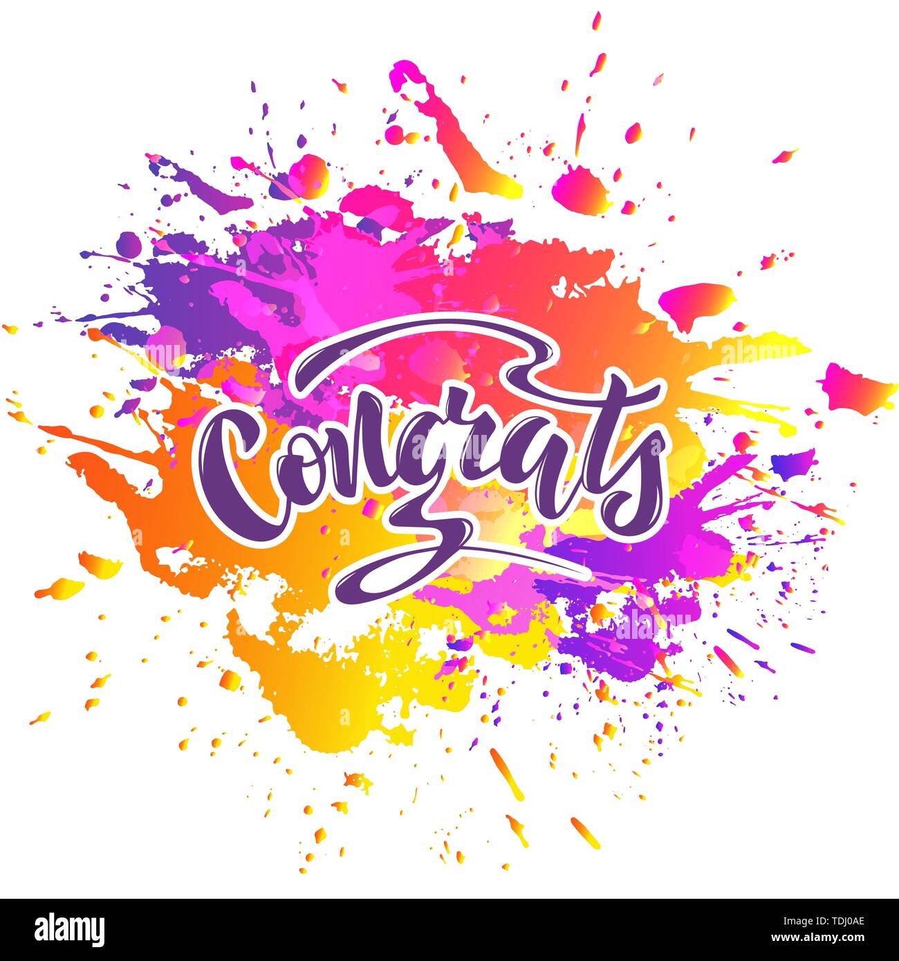 Vector illustration with hand lettering Congrats on textured background ...