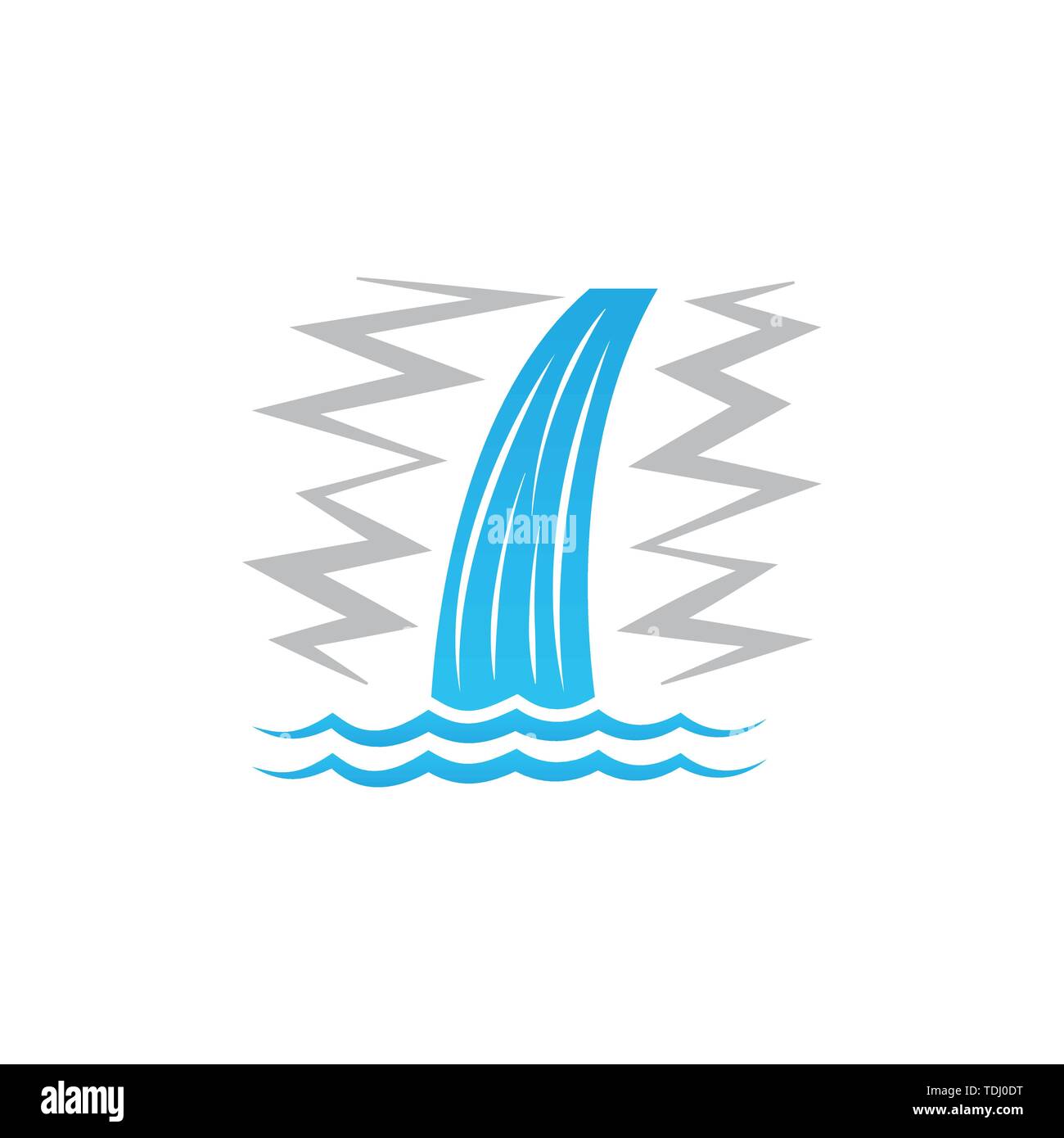 Waterfall icon vector isolated on white background Stock Vector Image ...