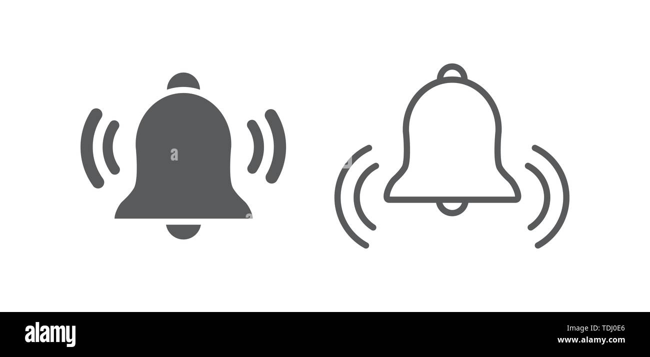 Bell Icon isolated on white background Stock Vector Image & Art - Alamy