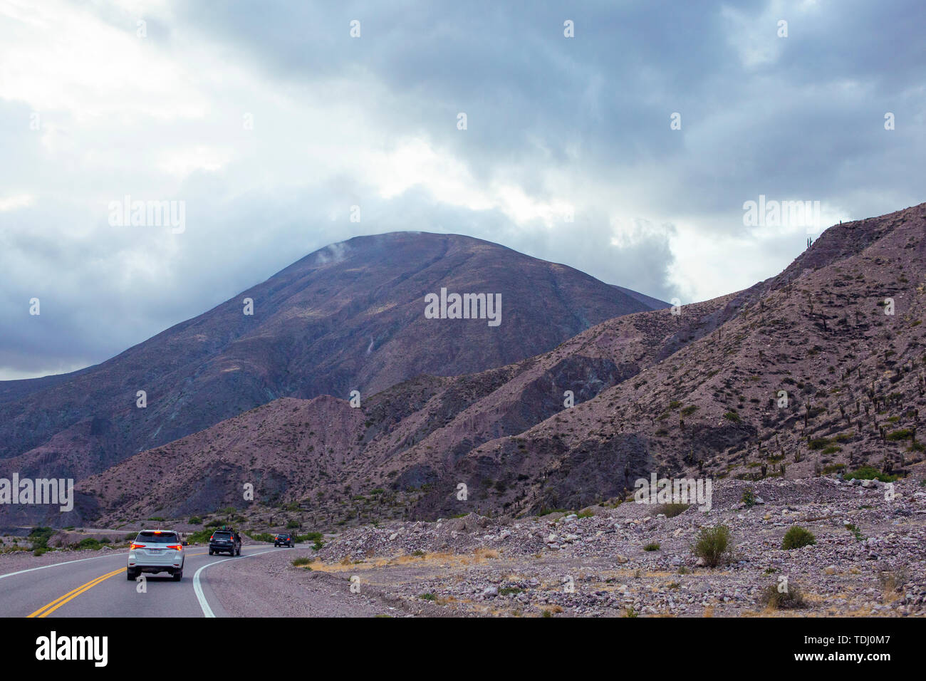 South America, Argentina, motorcade, mist, clouds, road, road, cactus ...