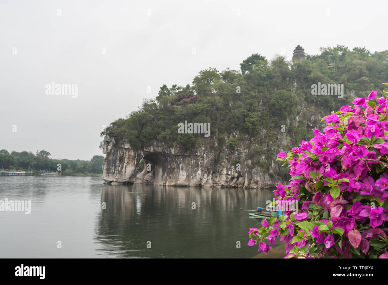 Guilin Xiangpi Mountain in the Rain in Guilin, China in Autumn Stock ...
