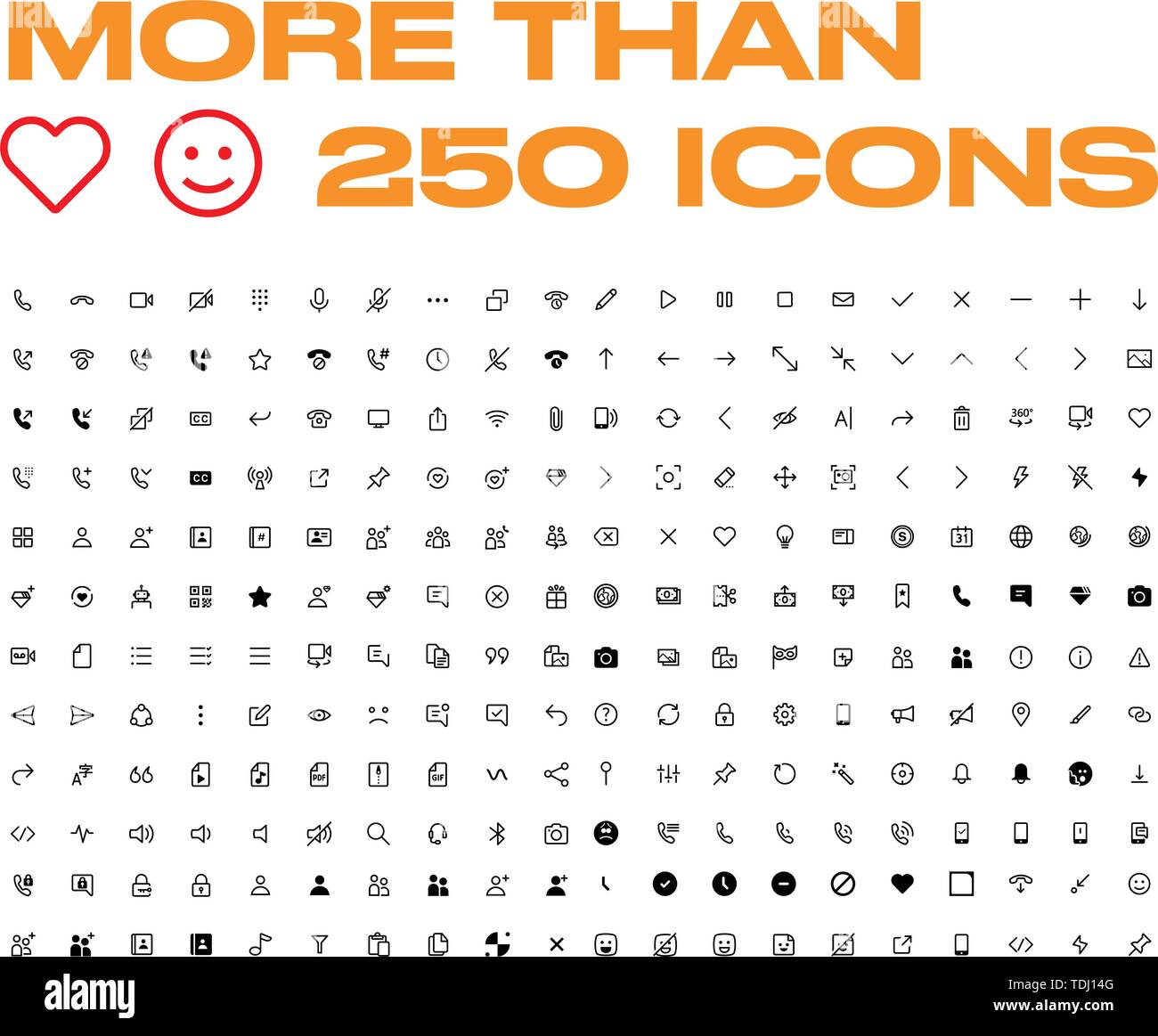 Big Icon Set Vector and Flat, Over Than 250 Icons Stock Vector Image ...