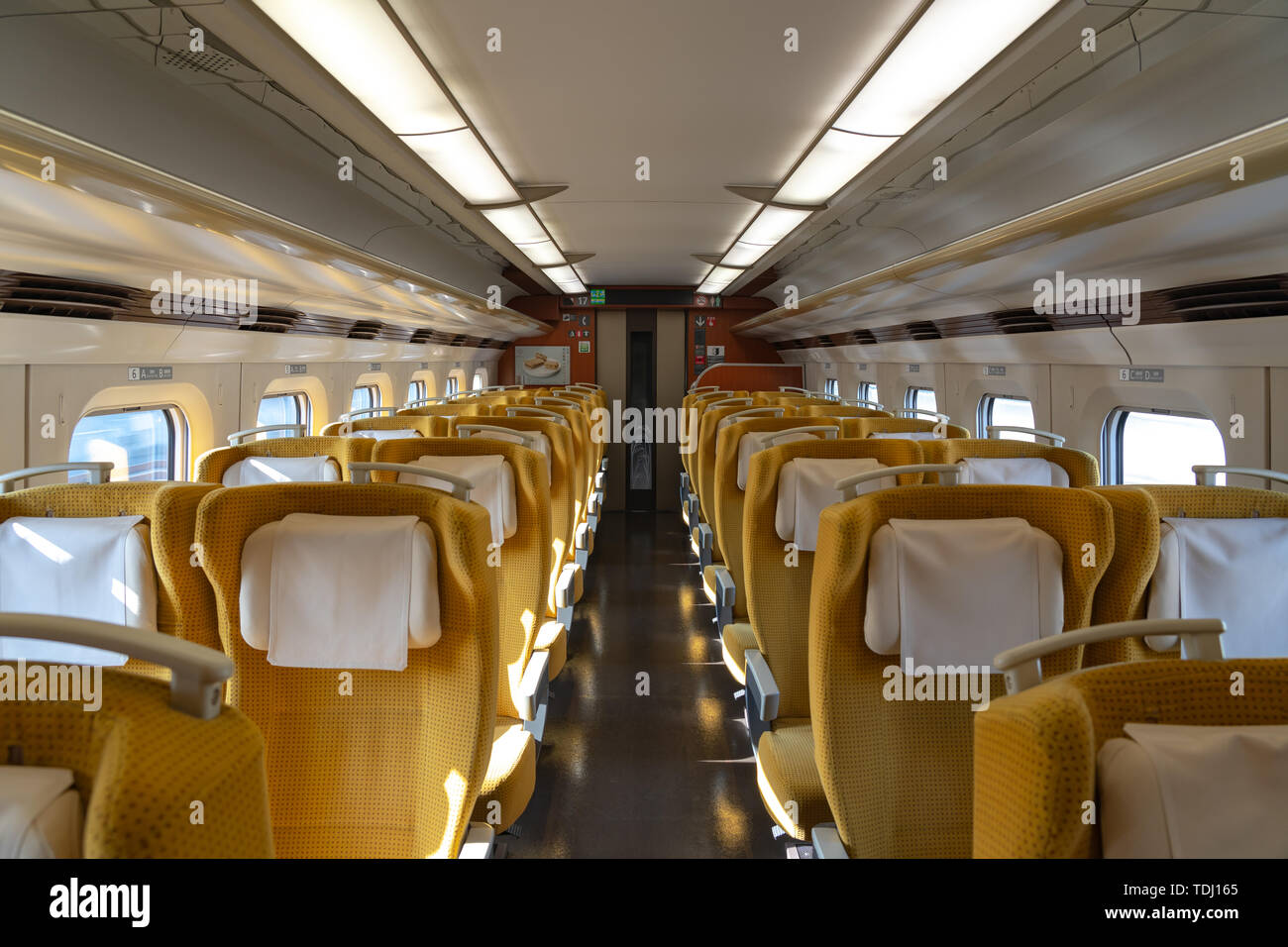 Akita Shinkansen Komachi, Interior of standard class seats of E6 Series ...