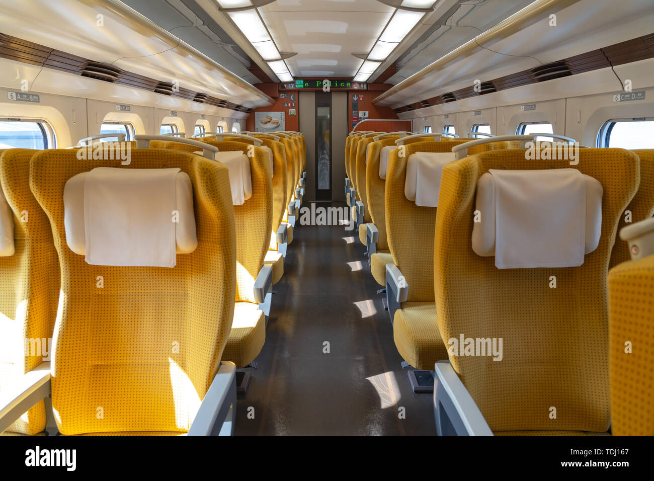Akita Shinkansen Komachi, Interior of standard class seats of E6 Series ...