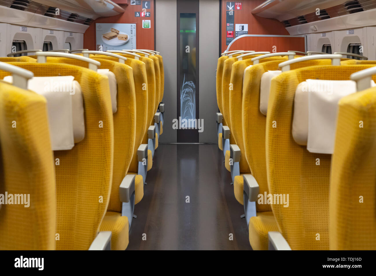 Akita Shinkansen Komachi, Interior of standard class seats of E6 Series ...