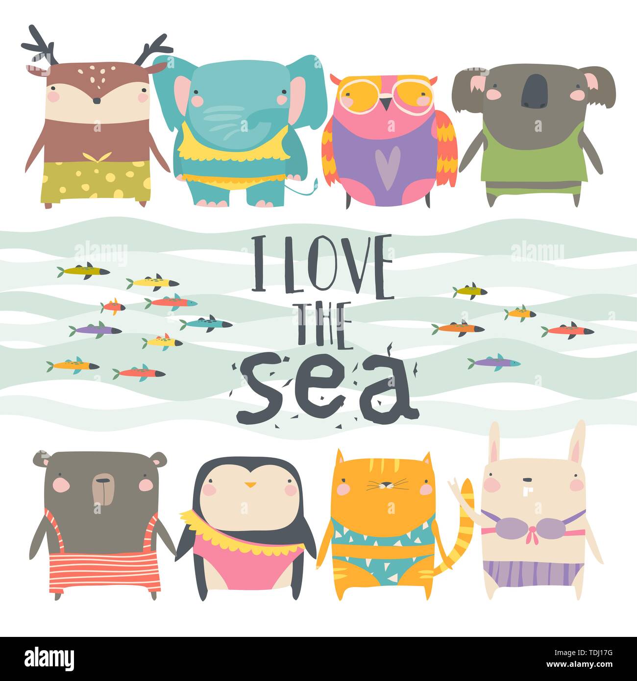 Marine animals for kids Stock Vector Images - Alamy