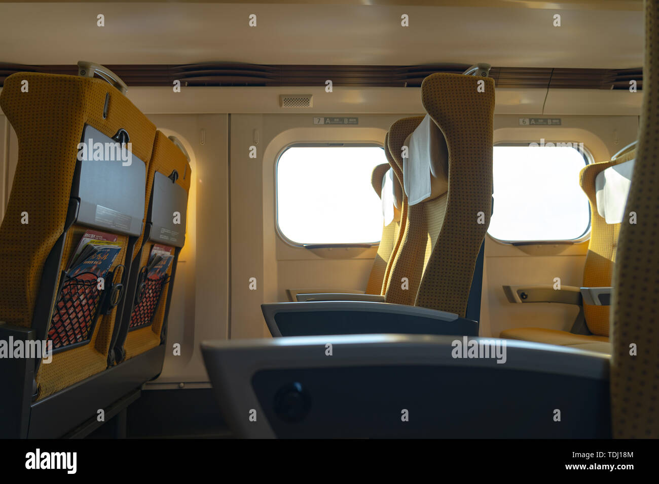 Akita Shinkansen Komachi, Interior of standard class seats of E6 Series ...