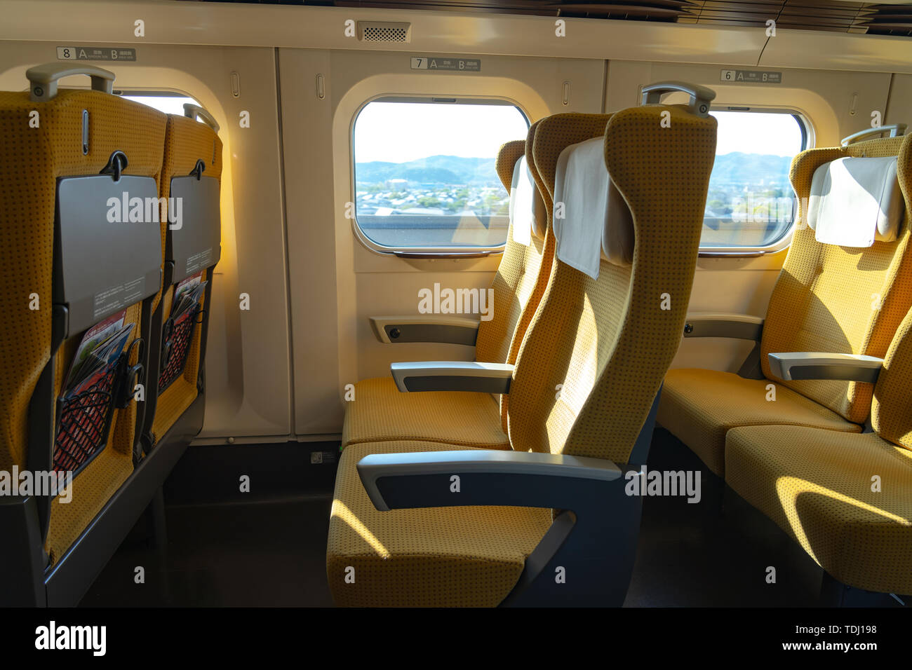Akita Shinkansen Komachi, Interior of standard class seats of E6 Series ...