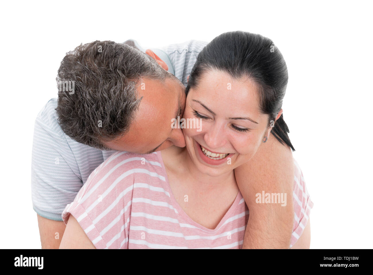 Woman kiss man neck hi-res stock photography and images - Alamy