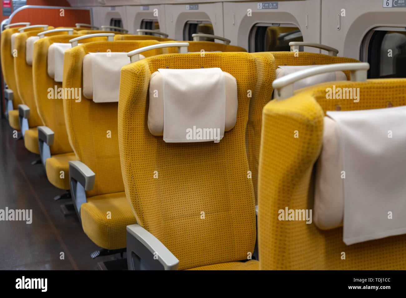 Akita Shinkansen Komachi, Interior of standard class seats of E6 Series ...