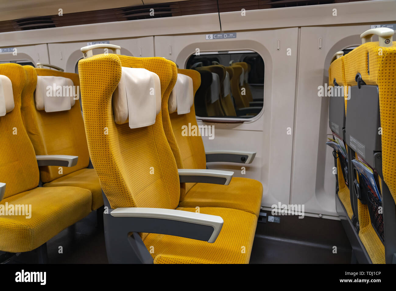 Akita Shinkansen Komachi, Interior of standard class seats of E6 Series ...
