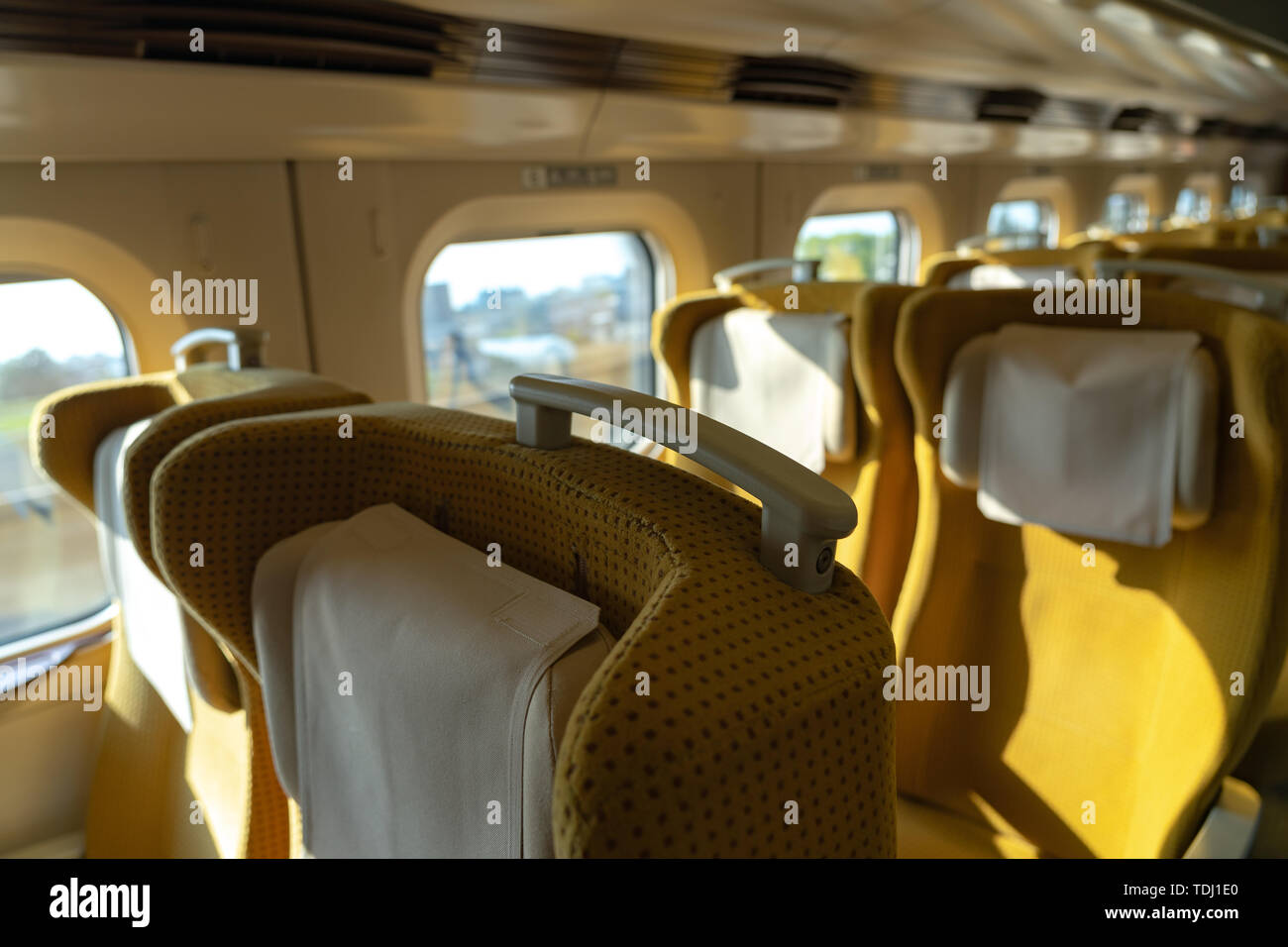 Akita Shinkansen Komachi, Interior of standard class seats of E6 Series ...