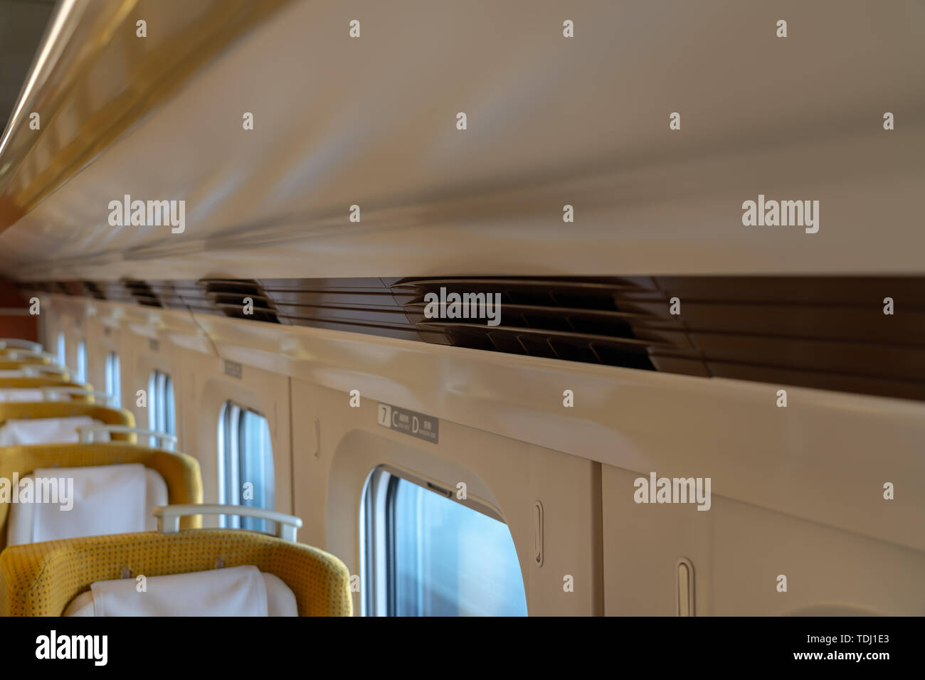 Akita Shinkansen Komachi, Interior of standard class seats of E6 Series ...