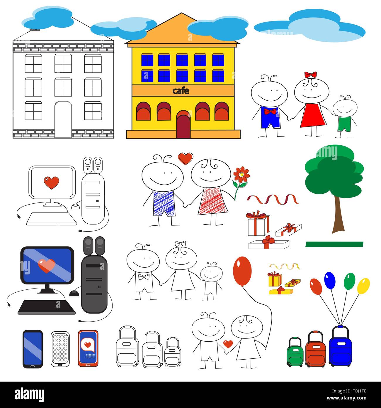 Vector set of love related objects Stock Vector Image & Art - Alamy