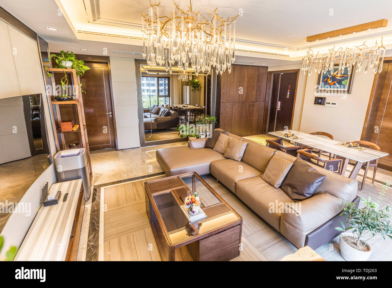 Design of interior design space of model room in modern living room ...