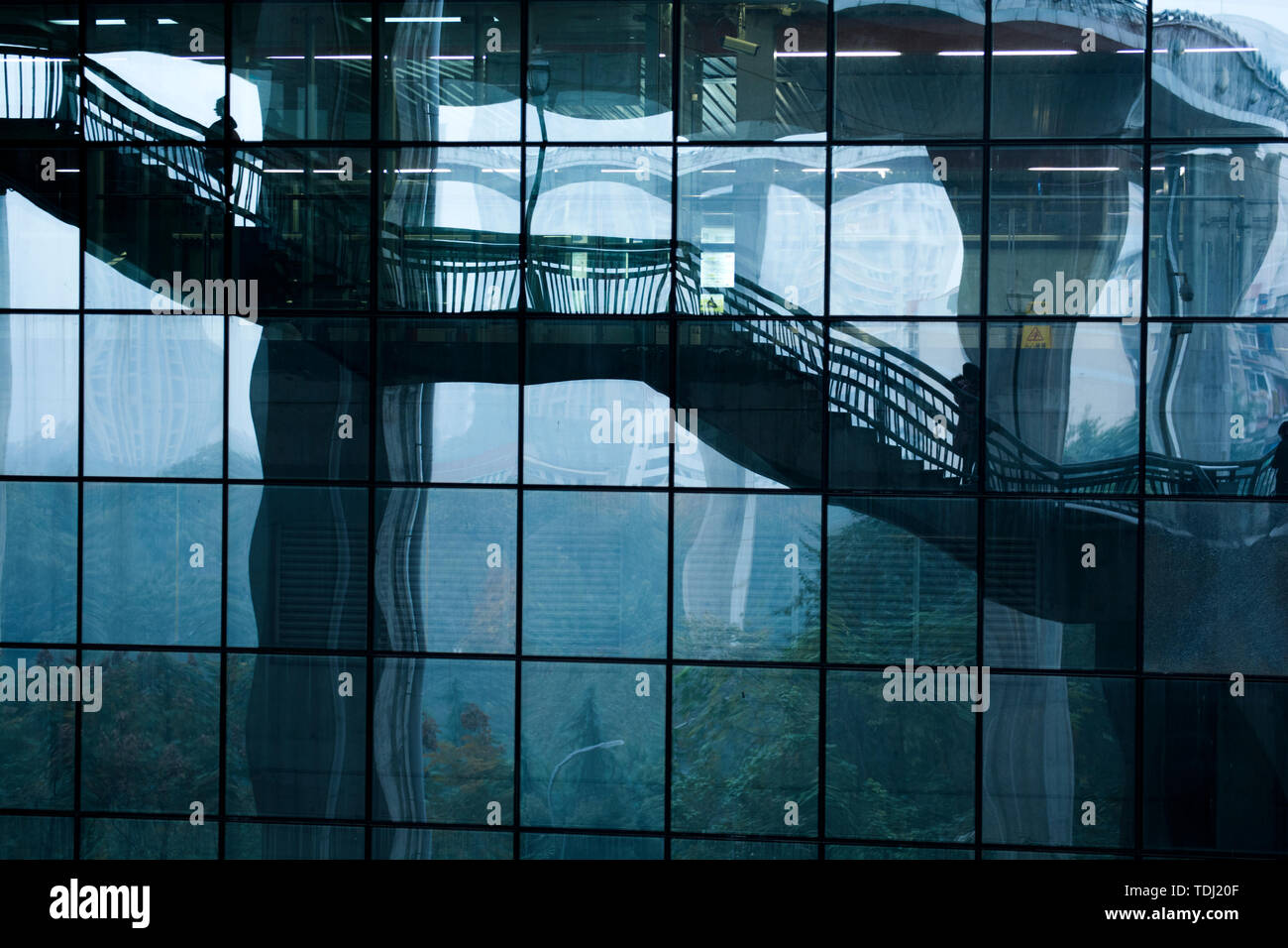 Future Reflection Glass. Modern windows and urban buildings. Design ...