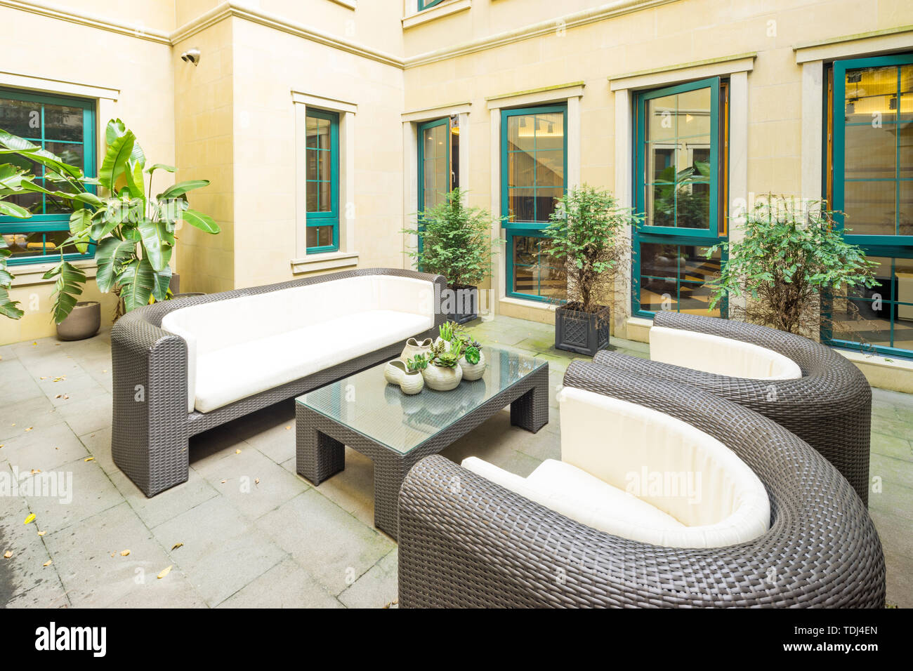 Interior of rest place outdoors Stock Photo - Alamy