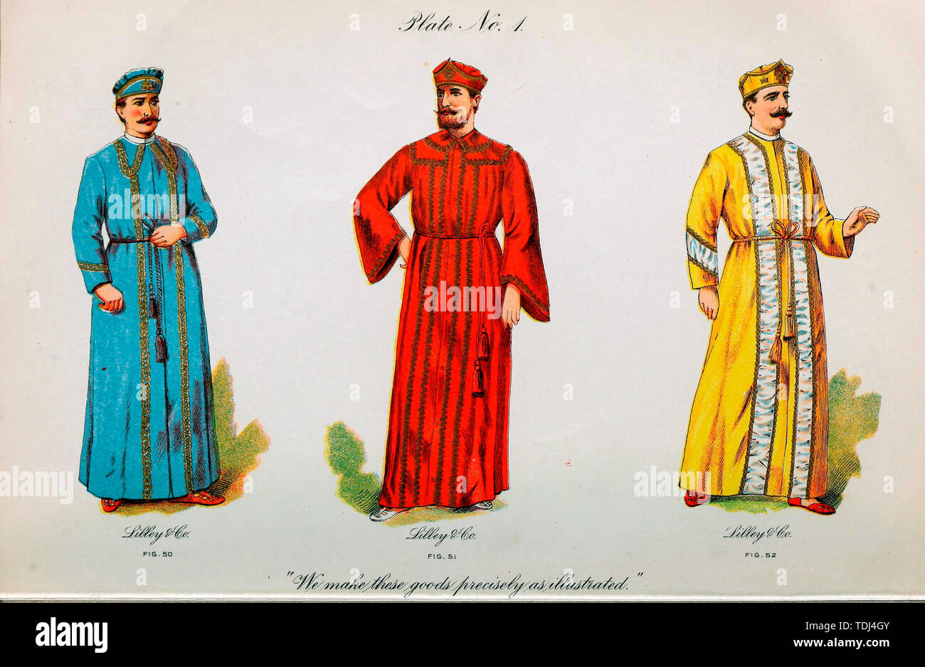 Retro illustration of costumes from different eras Stock Photo - Alamy