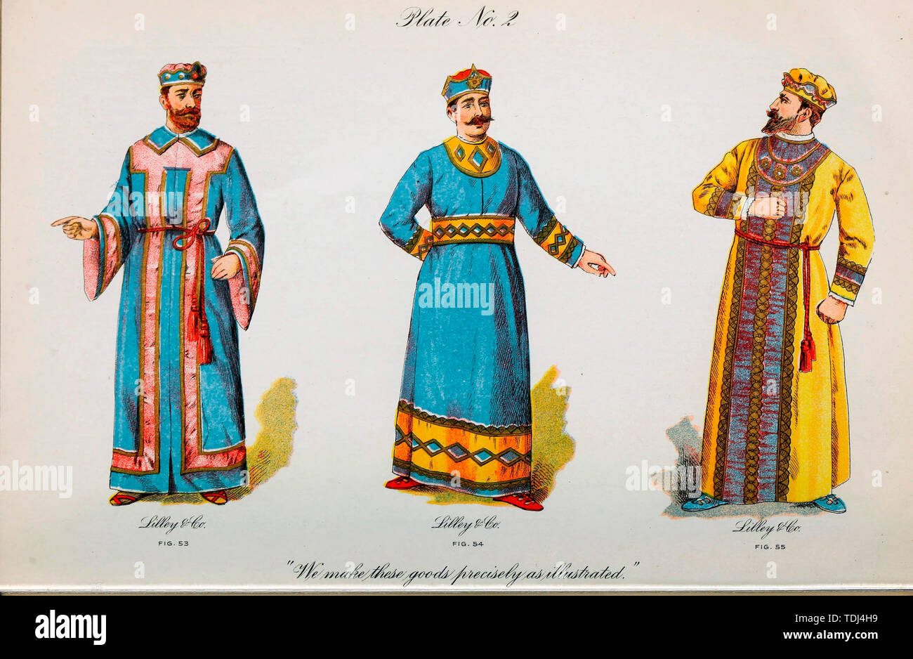 Retro illustration of costumes from different eras Stock Photo - Alamy