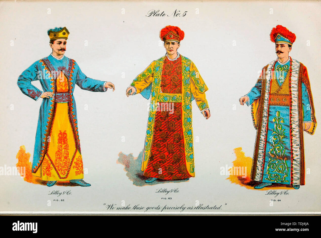 Retro illustration of costumes from different eras Stock Photo - Alamy