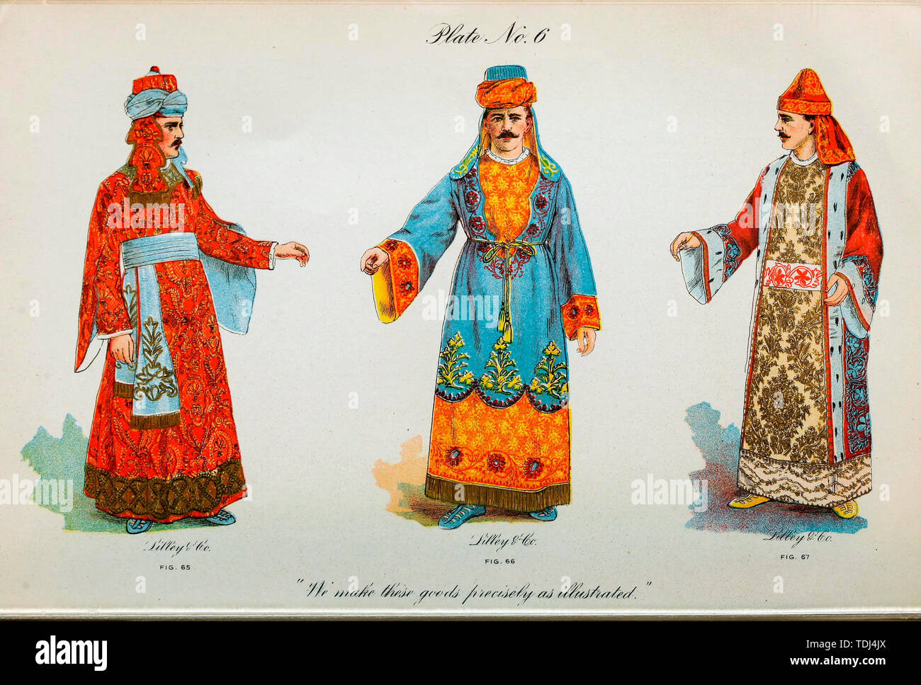 Retro illustration of costumes from different eras Stock Photo - Alamy