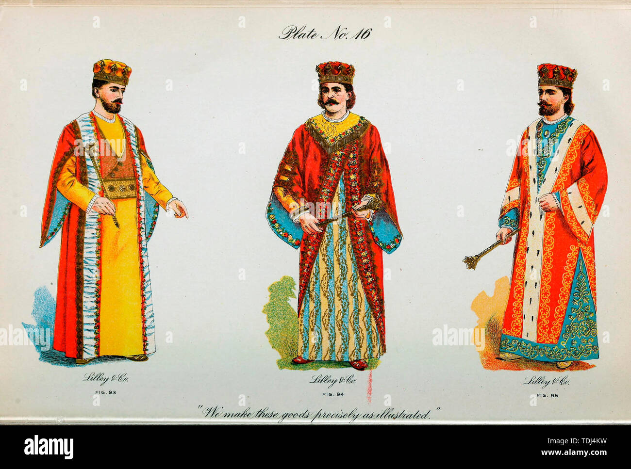 Retro illustration of costumes from different eras Stock Photo - Alamy
