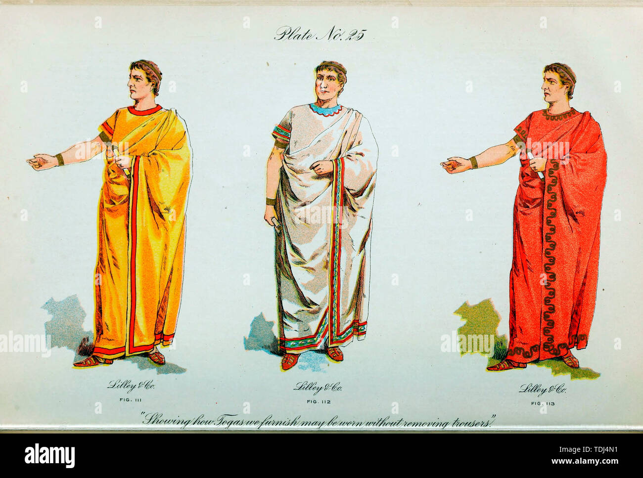 Retro illustration of costumes from different eras Stock Photo - Alamy