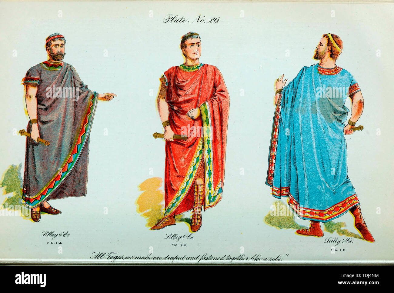 Retro illustration of costumes from different eras Stock Photo - Alamy