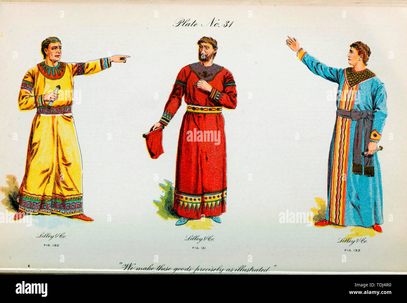 Retro illustration of costumes from different eras Stock Photo - Alamy