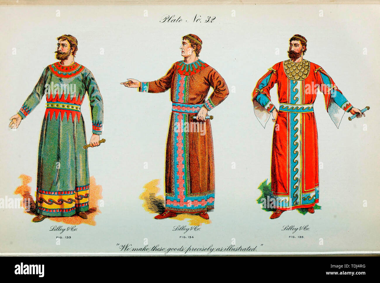 Retro illustration of costumes from different eras Stock Photo - Alamy