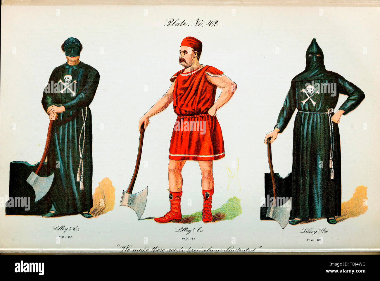 Retro illustration of costumes from different eras Stock Photo - Alamy