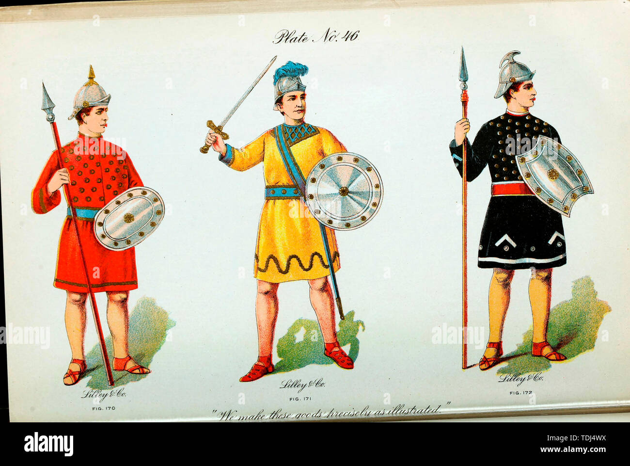 Retro illustration of costumes from different eras Stock Photo - Alamy