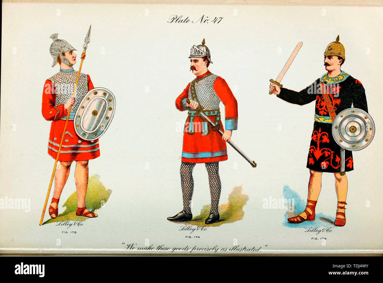 Retro illustration of costumes from different eras Stock Photo - Alamy