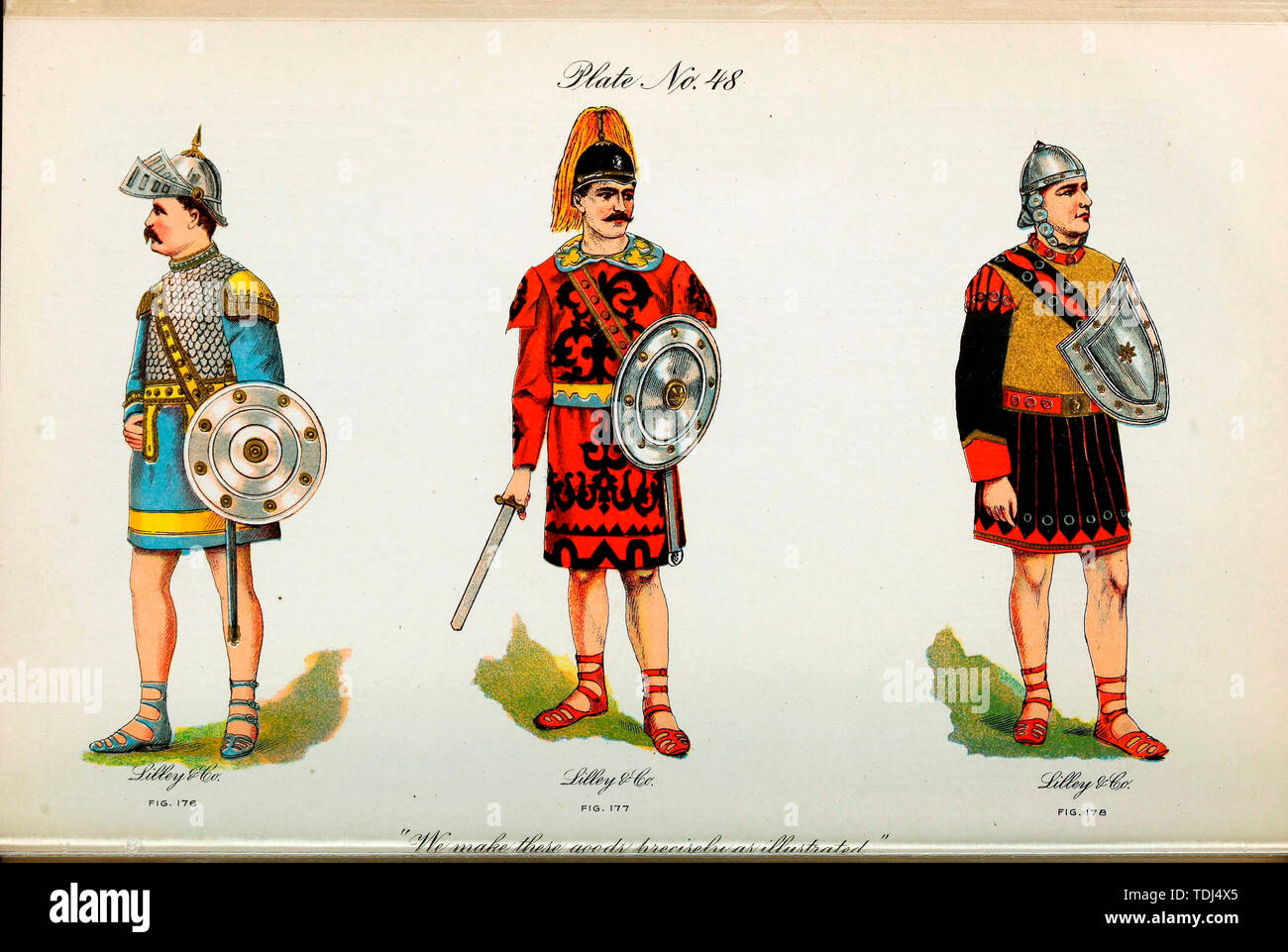 Retro illustration of costumes from different eras Stock Photo - Alamy