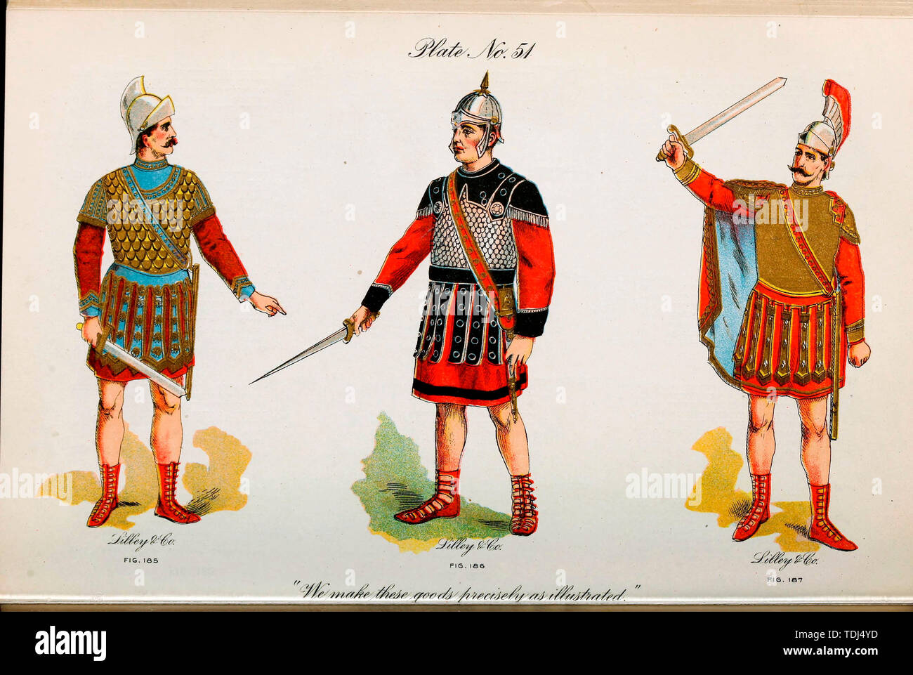 Retro illustration of costumes from different eras Stock Photo - Alamy