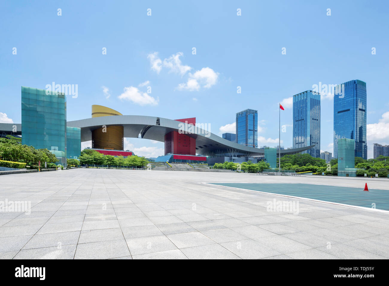 empty square with a landmark of shenzheng in china Stock Photo - Alamy