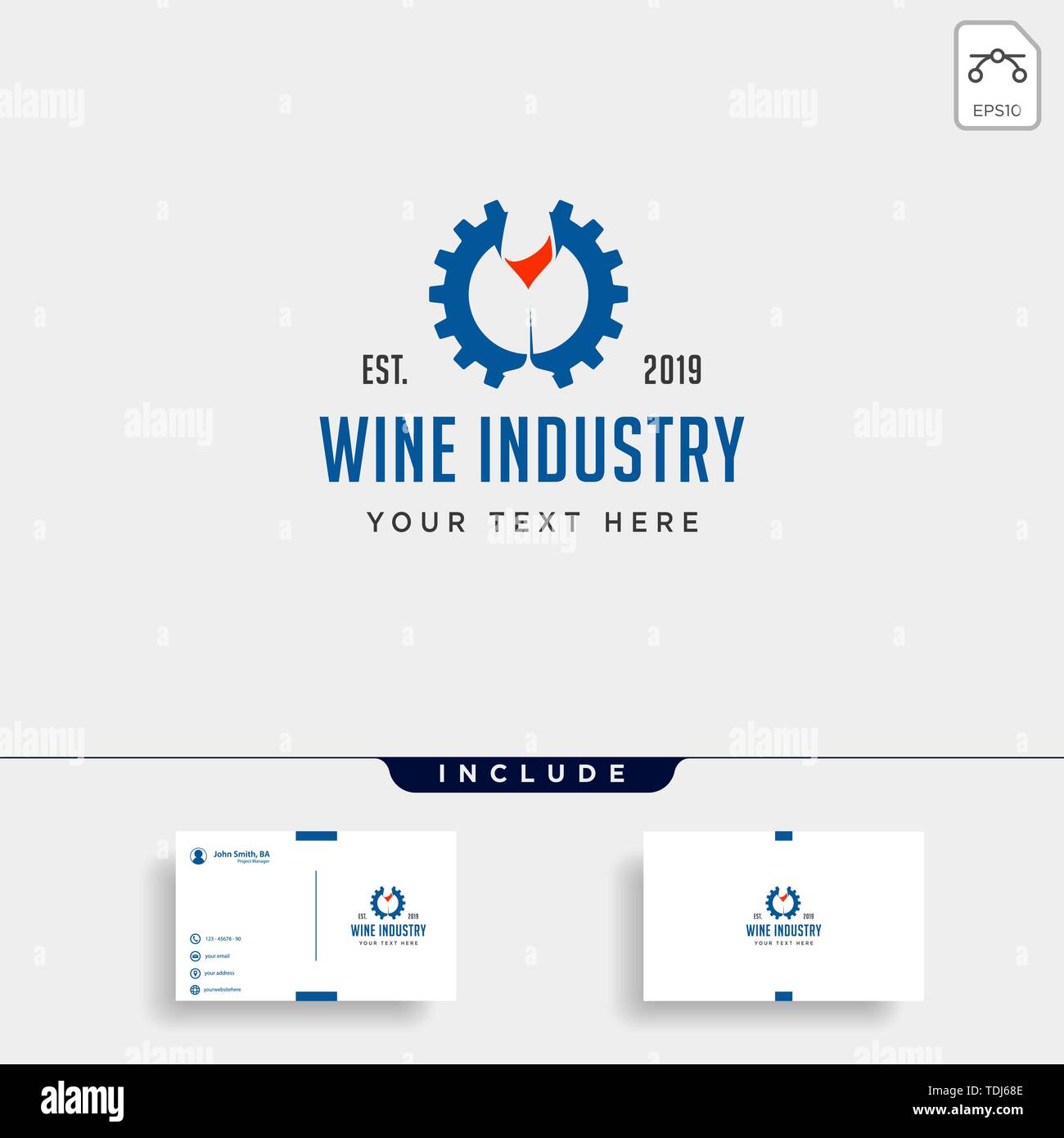 wine gear logo design alcohol factory vector icon Stock Vector Image ...