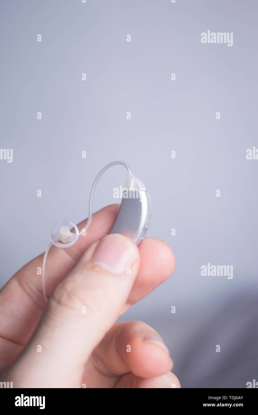 Digital modern technology for deaf people micro hearing aid Stock Photo ...