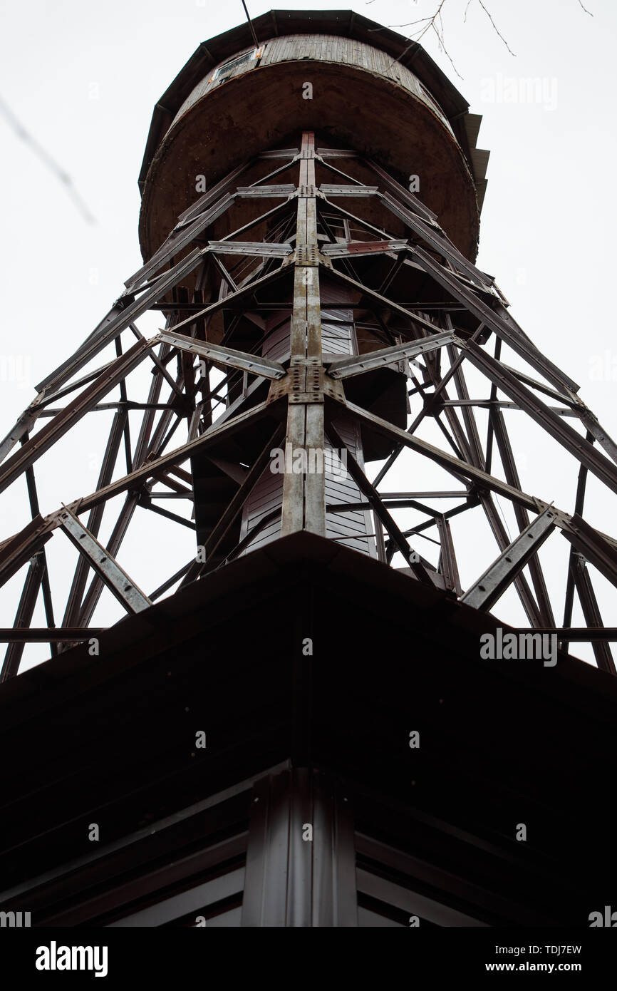 patrol tower bottom up view during the daytime Stock Photo - Alamy