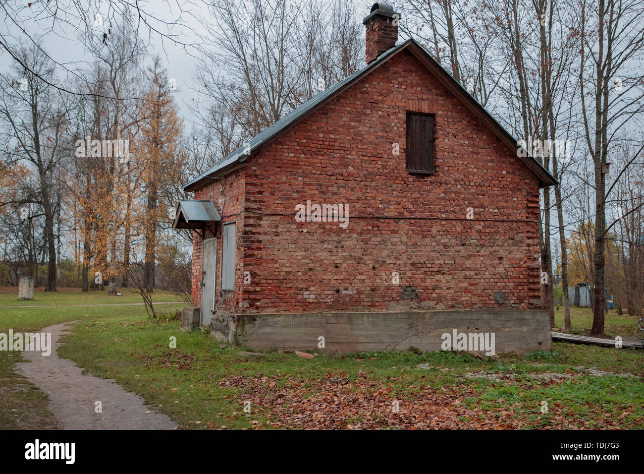 big and old apartment building in autumn Stock Photo - Alamy