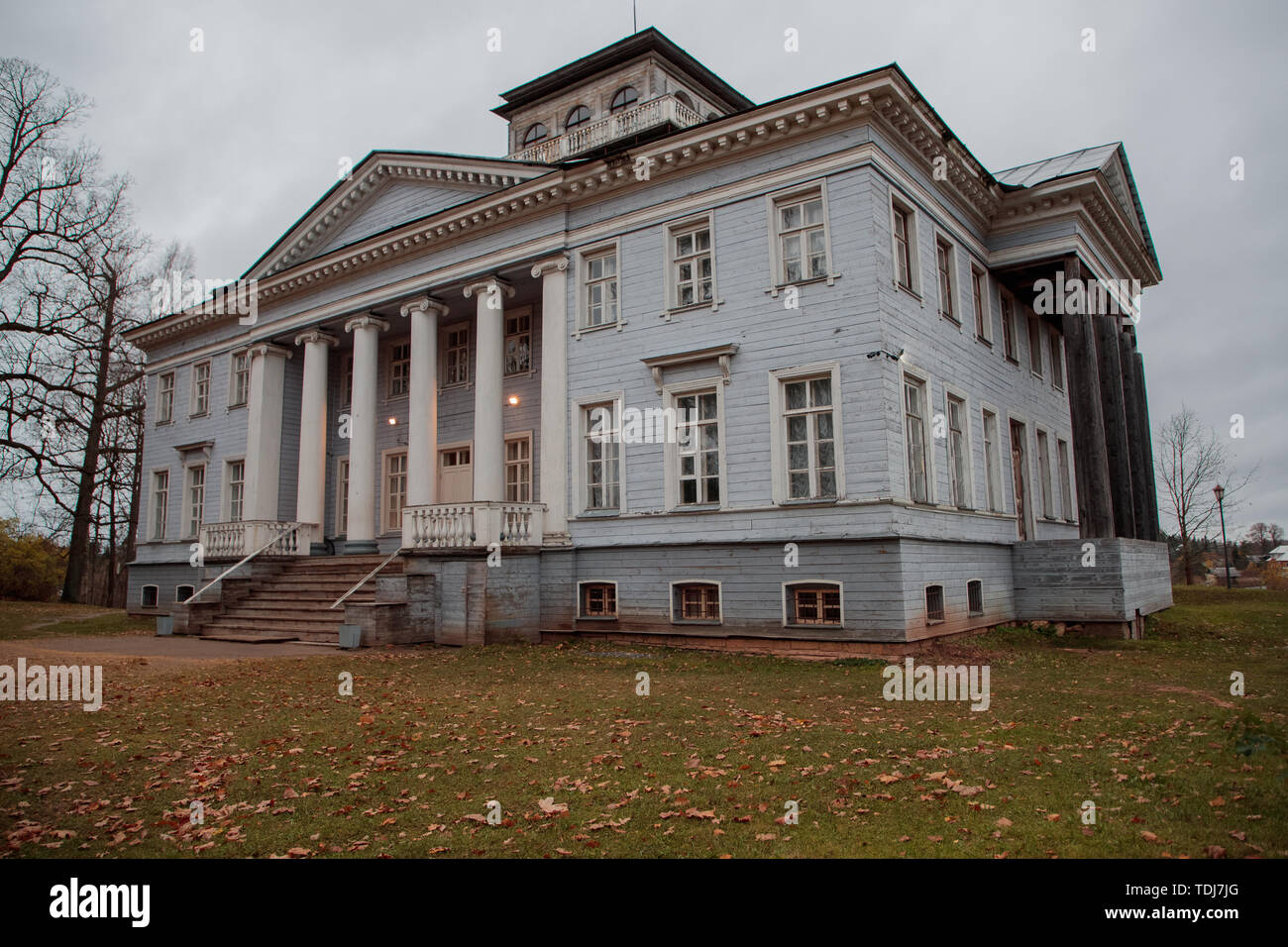 big and old apartment building in autumn Stock Photo - Alamy