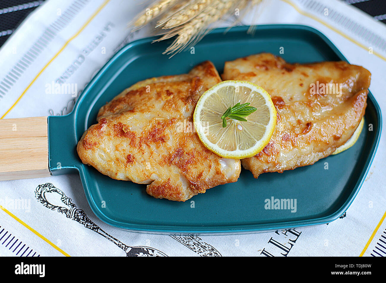 Fried dragon fish, fish and fillet Stock Photo - Alamy