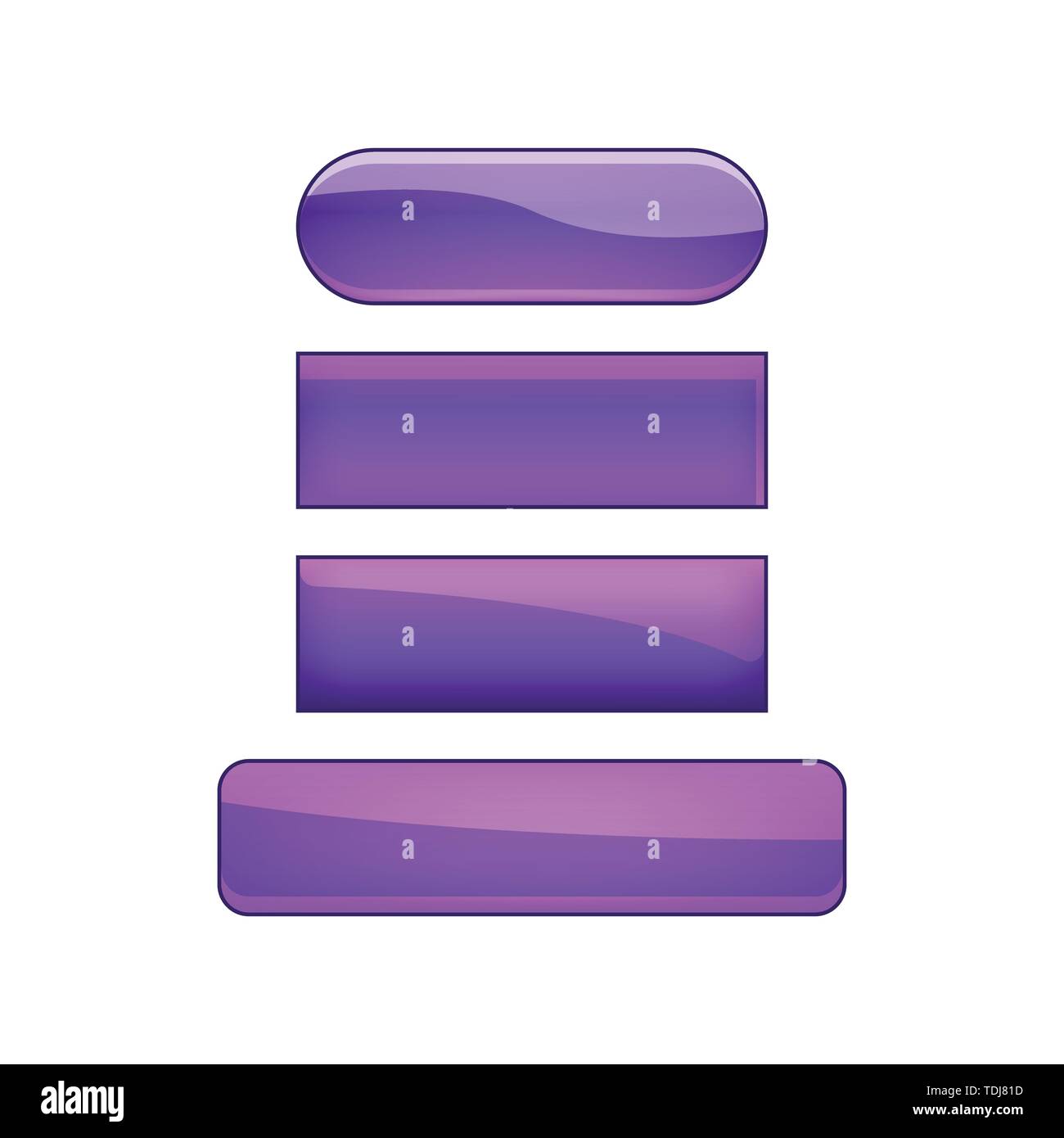 vector bright glossy web buttons set - purple and violet Stock Vector ...